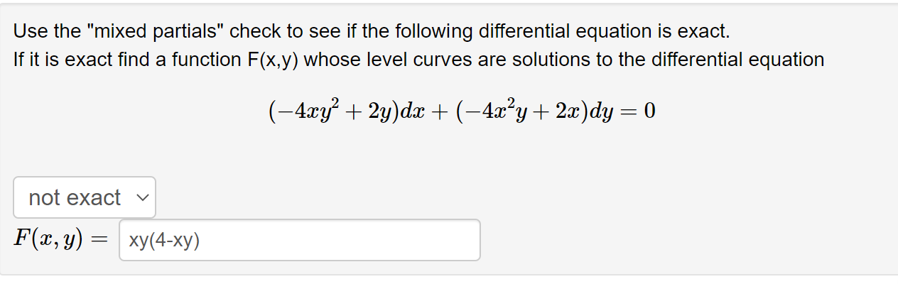 Solved FIND F(X,Y) PLEASE Use the "mixed partials" check to | Chegg.com