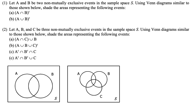 Solved (1) Let A and B be two non-mutually exclusive events | Chegg.com
