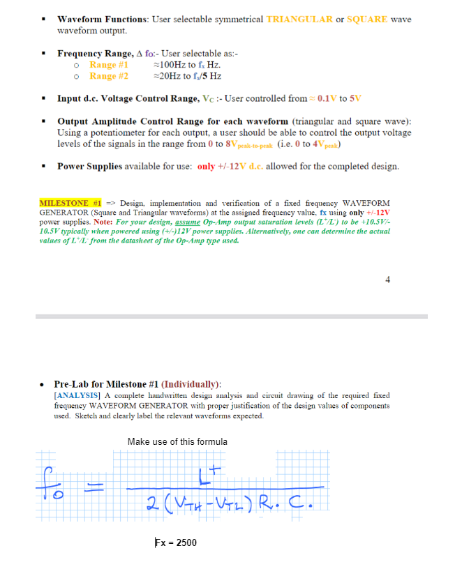 Solved - Waveform Functions: User selectable symmetrical | Chegg.com