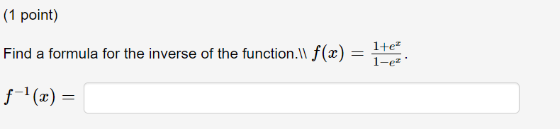Solved Find a formula for the inverse of the function.॥ | Chegg.com