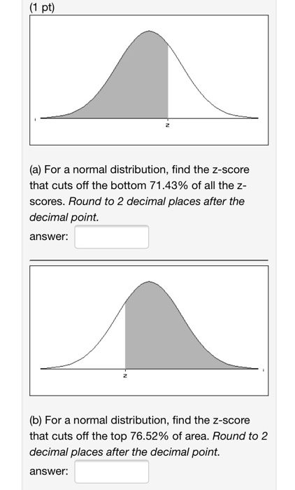 Solved (1 pt) (a) For a normal distribution, find the | Chegg.com