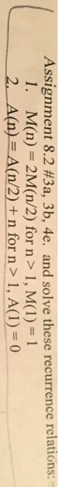 Solved Assignment 8.2 #3a, 3b, 4e. and solve these | Chegg.com