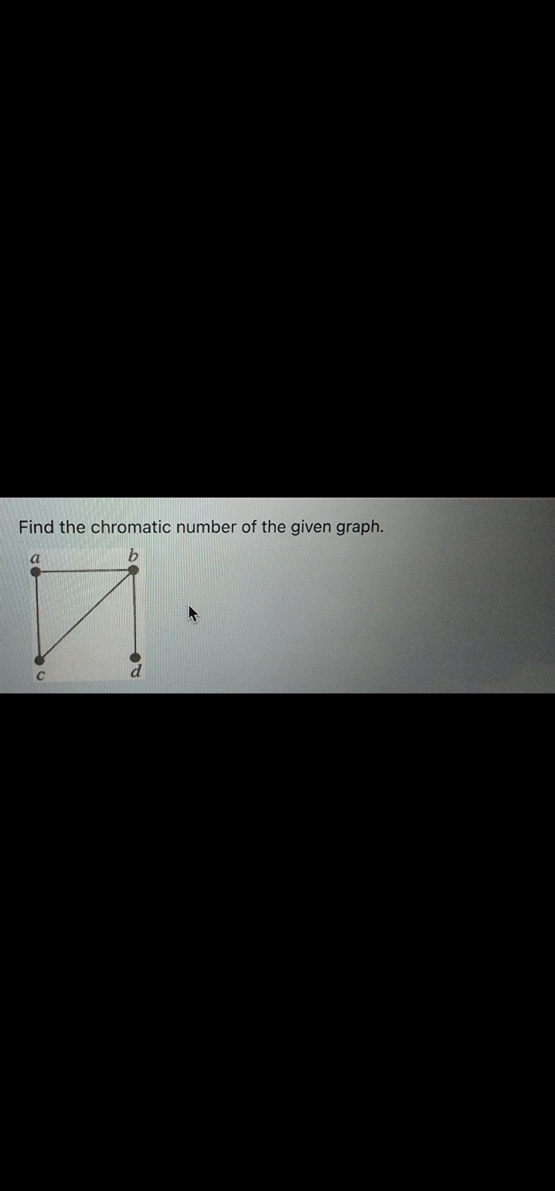 Solved Find the chromatic number of the given graph. | Chegg.com