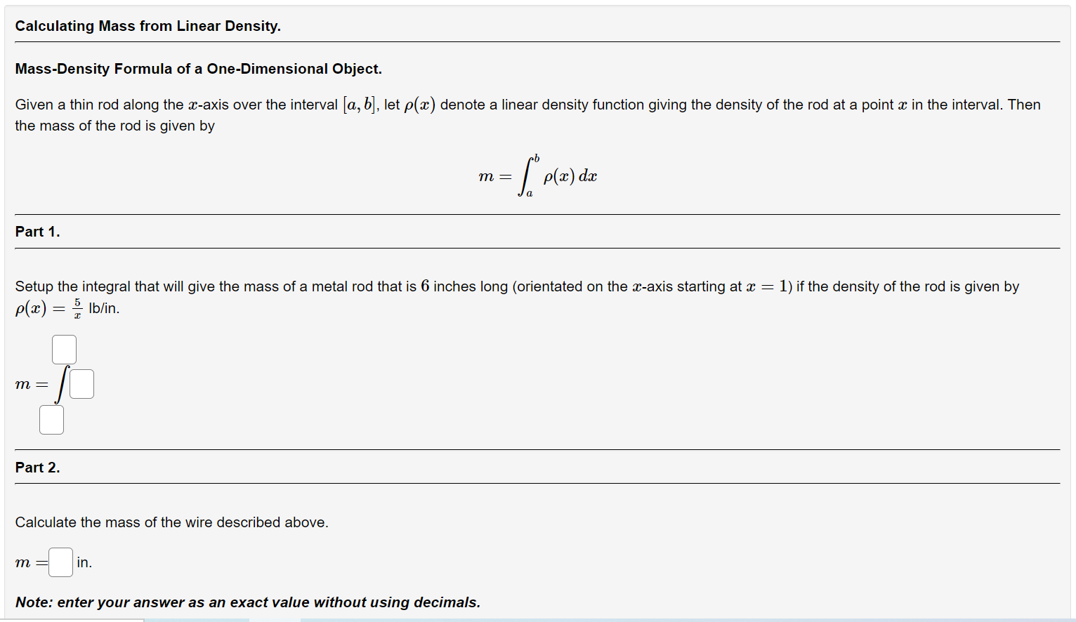 Solved Calculating Mass from Linear Density. Mass-Density | Chegg.com