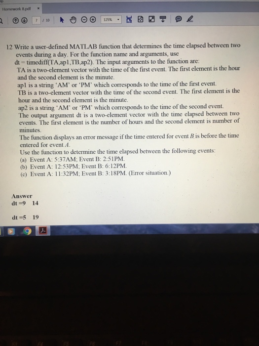 Solved Matlab help. I keep getting the wrong answer for this | Chegg.com