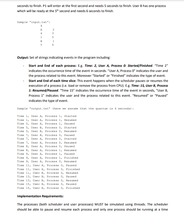 Simulating Fair-share Process Scheduling Problem | Chegg.com