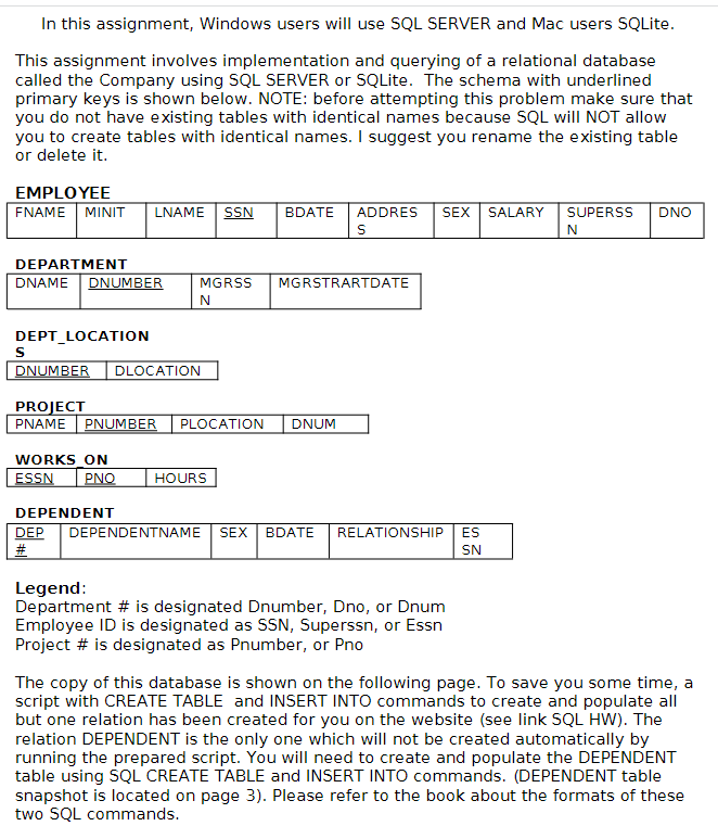 Solved In this assignment, Windows users will use SQL SERVER | Chegg.com
