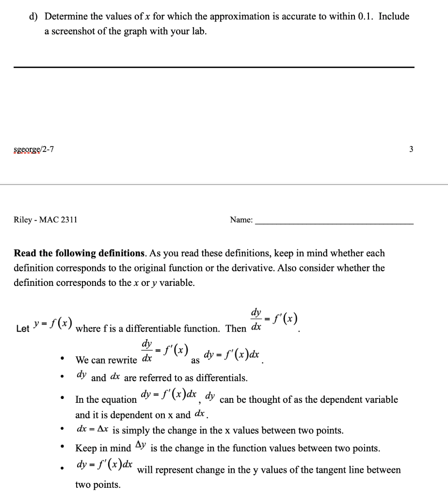 Solved d) Determine the values of x for which the | Chegg.com