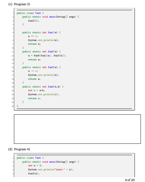 Solved Problem 3. Trace the output of the following | Chegg.com