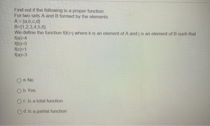Solved Find out if the following is a proper function. For | Chegg.com