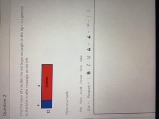 Solved Find the value of × so that the red larger rectangle | Chegg.com