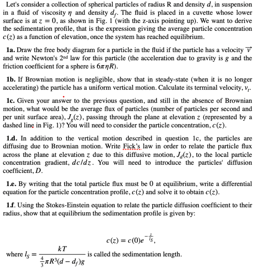 N Fig. 1: Illustration of the sedimentation process | Chegg.com