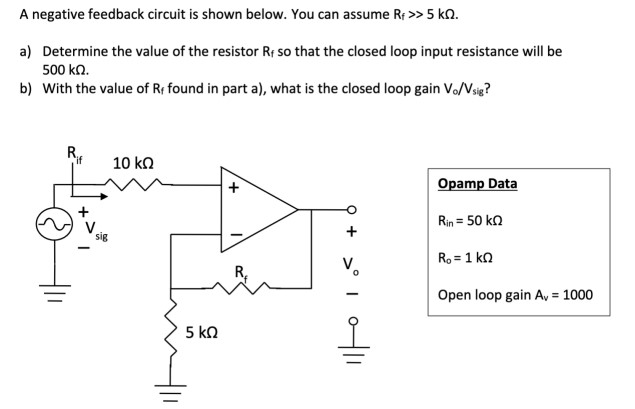 Solved A negative feedback circuit is shown below. You can | Chegg.com