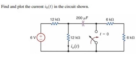 Solved Find and plot the current io(t) in the circuit shown. | Chegg.com