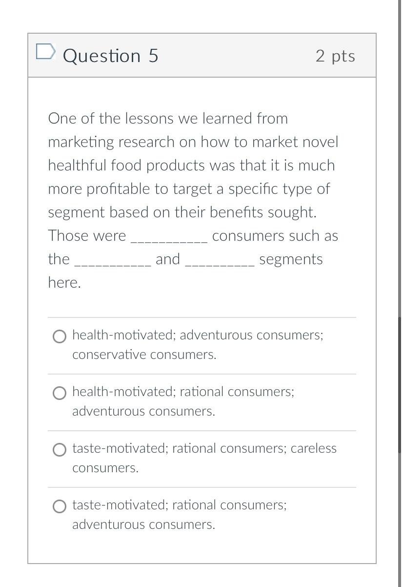 Solved D Question 5 2 pts One of the lessons we learned from | Chegg.com