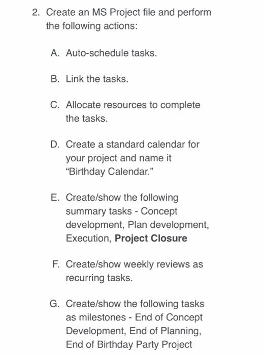 Solved you will plan a birthday party for a friend's child. | Chegg.com