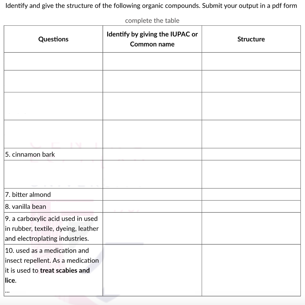 Solved Identify and give the structure of the following | Chegg.com