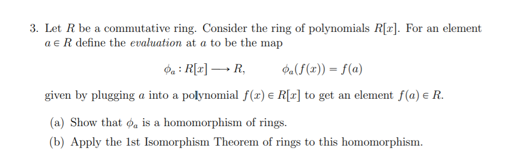 Solved 3. Let R be a commutative ring. Consider the ring of | Chegg.com