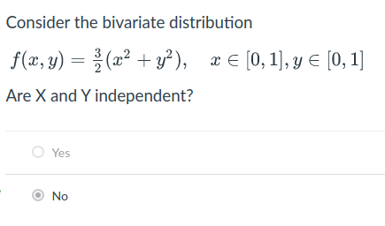 Solved Consider the bivariate distribution | Chegg.com