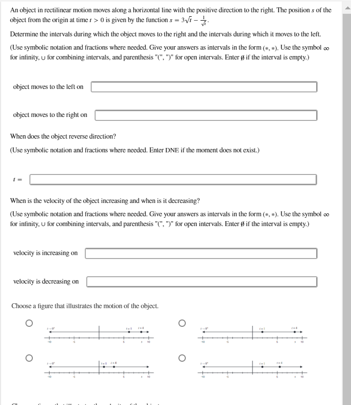 Solved An object in rectilinear motion moves along a | Chegg.com