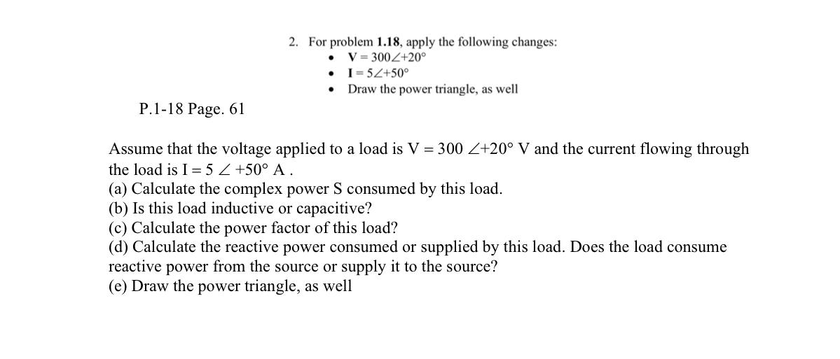 Solved . 2. For problem 1.18, apply the following changes: V | Chegg.com