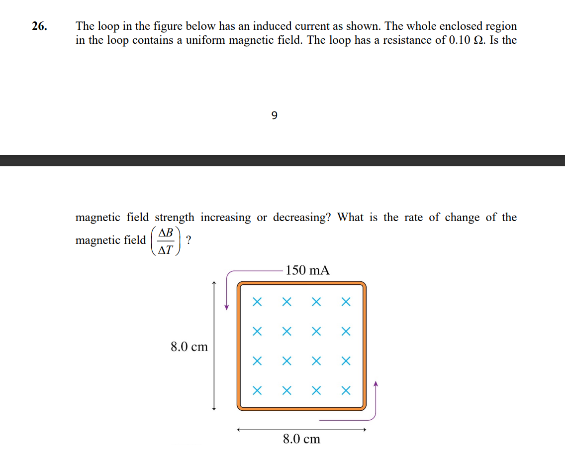Solved The loop in the figure below has an induced current | Chegg.com