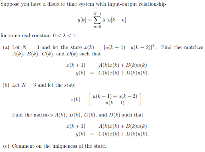 Solved Suppose you have a discrete time system with | Chegg.com