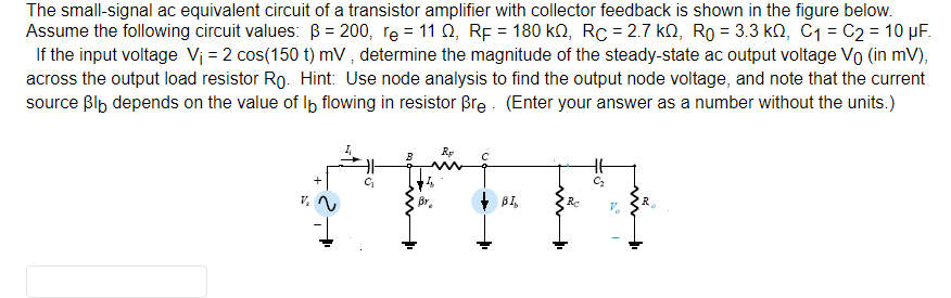 Solved The small-signal ac equivalent circuit of a | Chegg.com