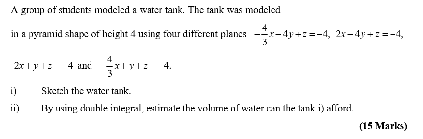 Solved A group of students modeled a water tank. The tank | Chegg.com