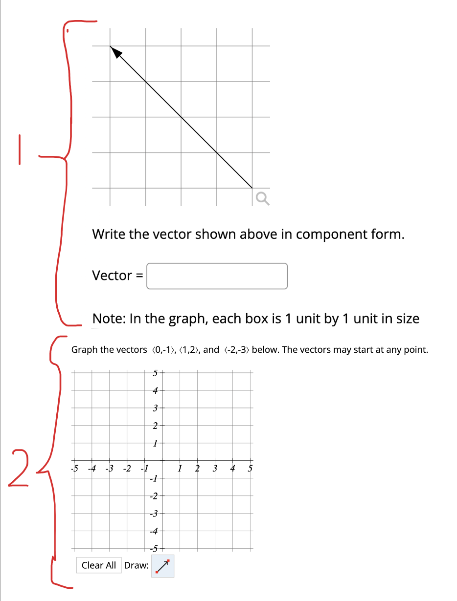 Solved Q Write the vector shown above in component form. | Chegg.com