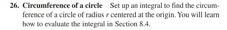 Solved Circumference of a circle Set up an integral to find | Chegg.com