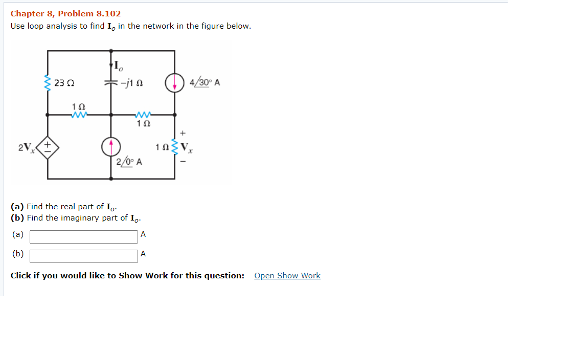 Solved Chapter 8, Problem 8.102 Use loop analysis to find I, | Chegg.com