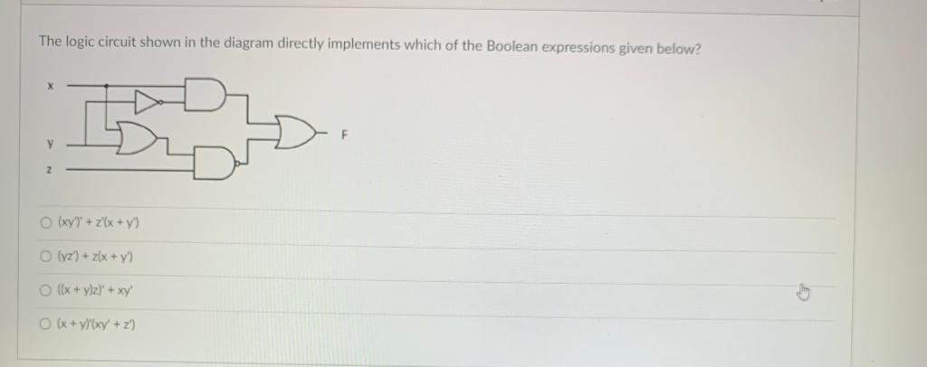 Solved The logic circuit shown in the diagram directly | Chegg.com