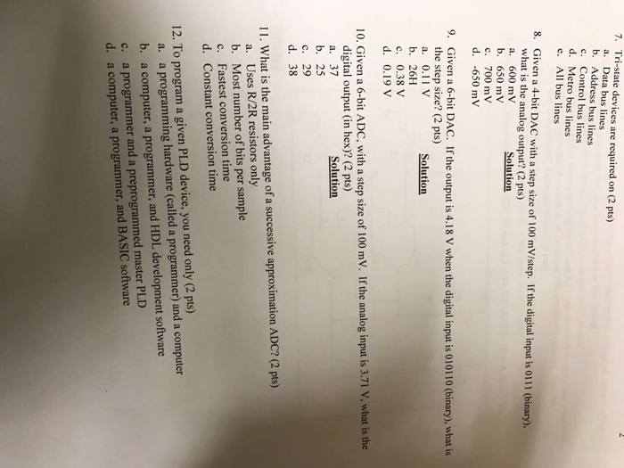 Solved Tri-state devices are required on a. Data bus lines | Chegg.com