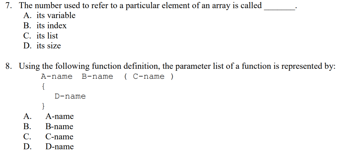Solved 7 The Number Used To Refer To A Particular Element Chegg