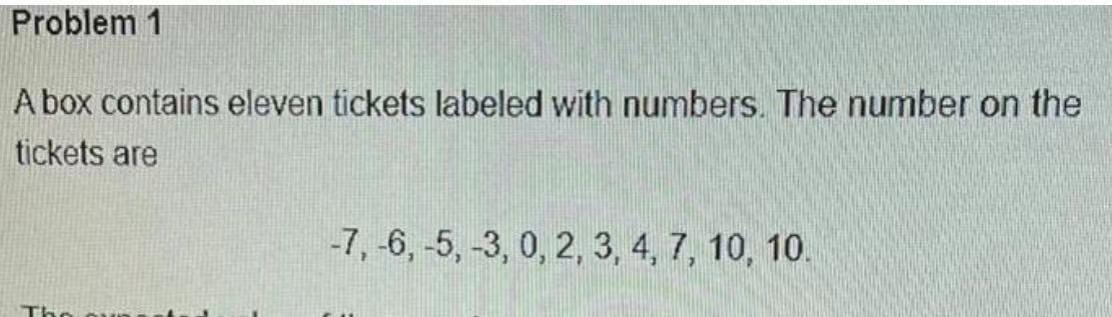 Solved Problem 1 Abox contains eleven tickets labeled with | Chegg.com