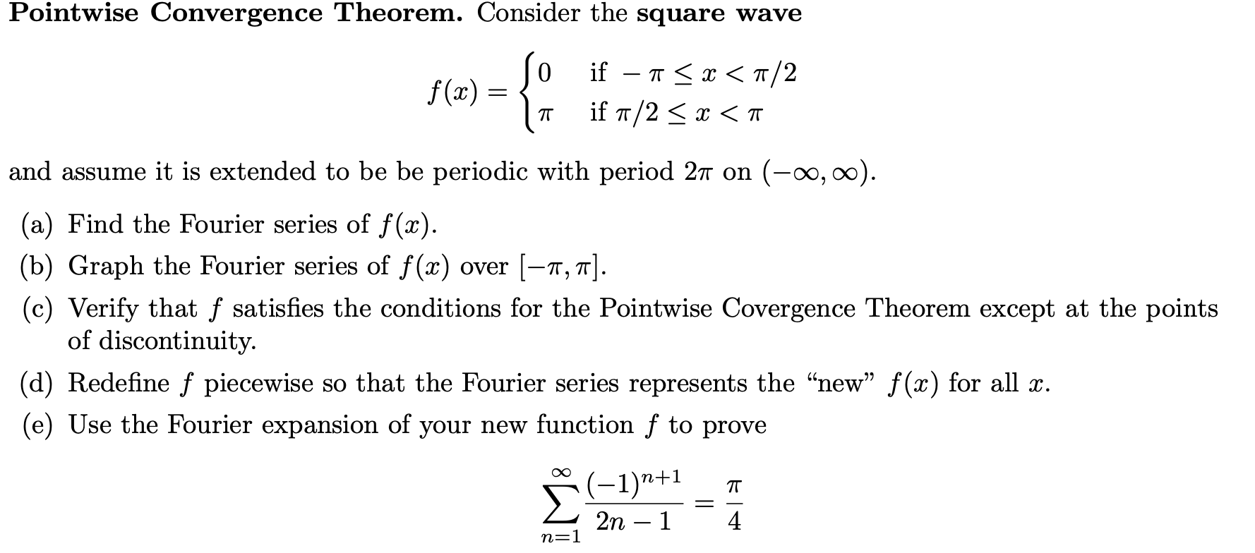 Solved Pointwise Convergence Theorem. Consider the square | Chegg.com