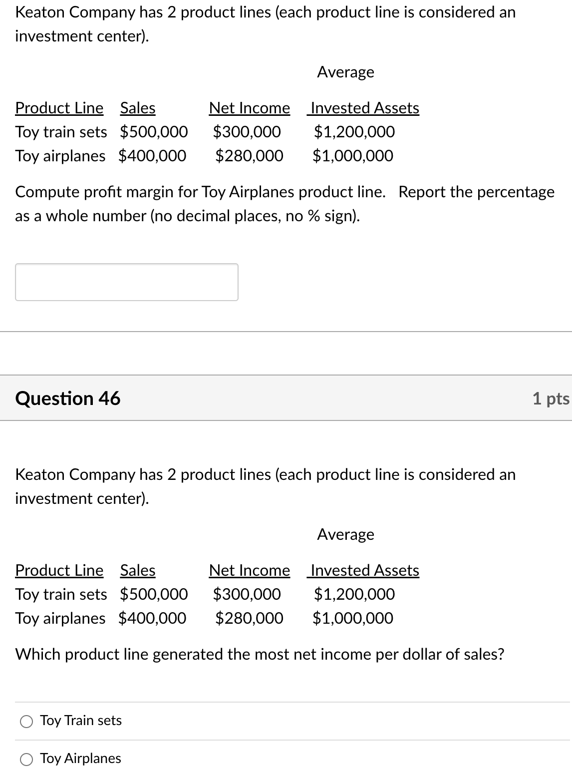 Keaton Company has 2 product lines (each product line | Chegg.com