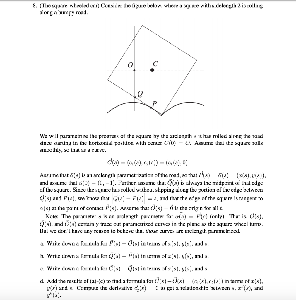 8. (The square-wheeled car) Consider the figure | Chegg.com
