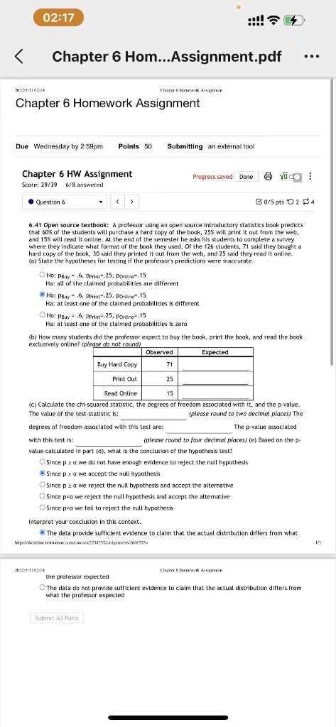 Solved 02:17 Chapter 6 Hom...Assignment.pdf Cherer Bework | Chegg.com