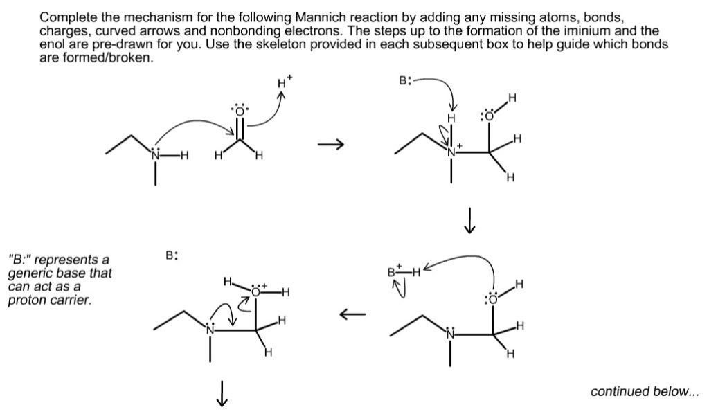 Solved Complete the mechanism for the following Mannich | Chegg.com