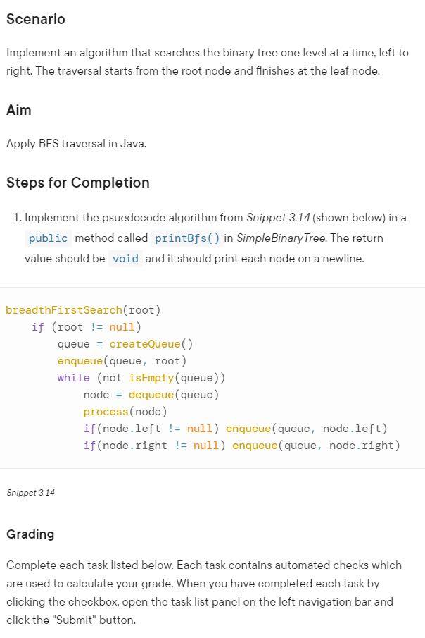 Solved Scenario Implement an algorithm that searches the | Chegg.com