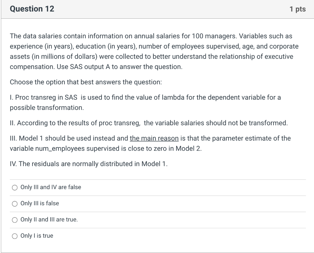 Solved Question 12 1 pts The data salaries contain | Chegg.com