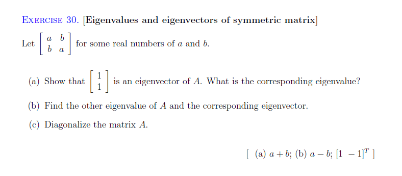 Solved EXERCISE 30. (Eigenvalues and eigenvectors of | Chegg.com