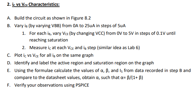 Solved 2. ic vs VCE Characteristics: A. Build the circuit as | Chegg.com