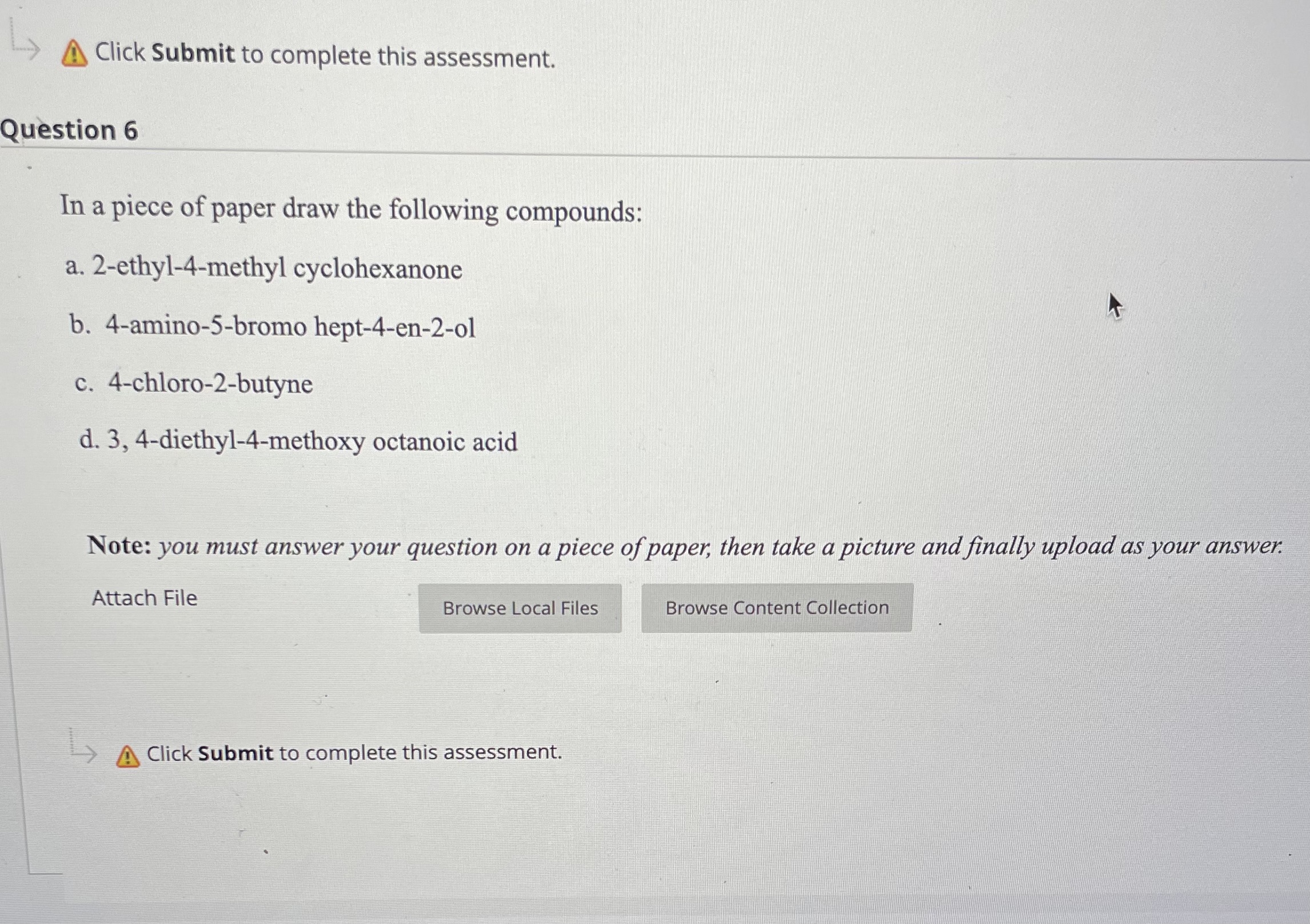 Solved Click Submit to complete this assessment. stion 6 In | Chegg.com