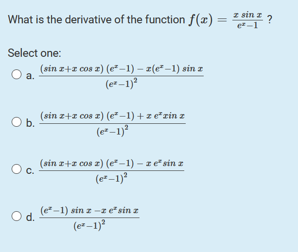 Solved What Is The Derivative Of The Function F X X