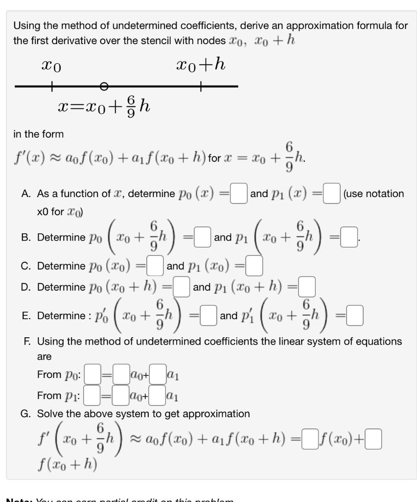 Solved Using the method of undetermined coefficients, derive | Chegg.com