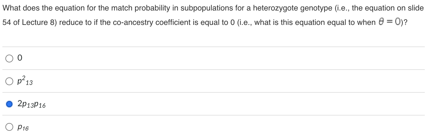 Solved What does the equation for the match probability in | Chegg.com