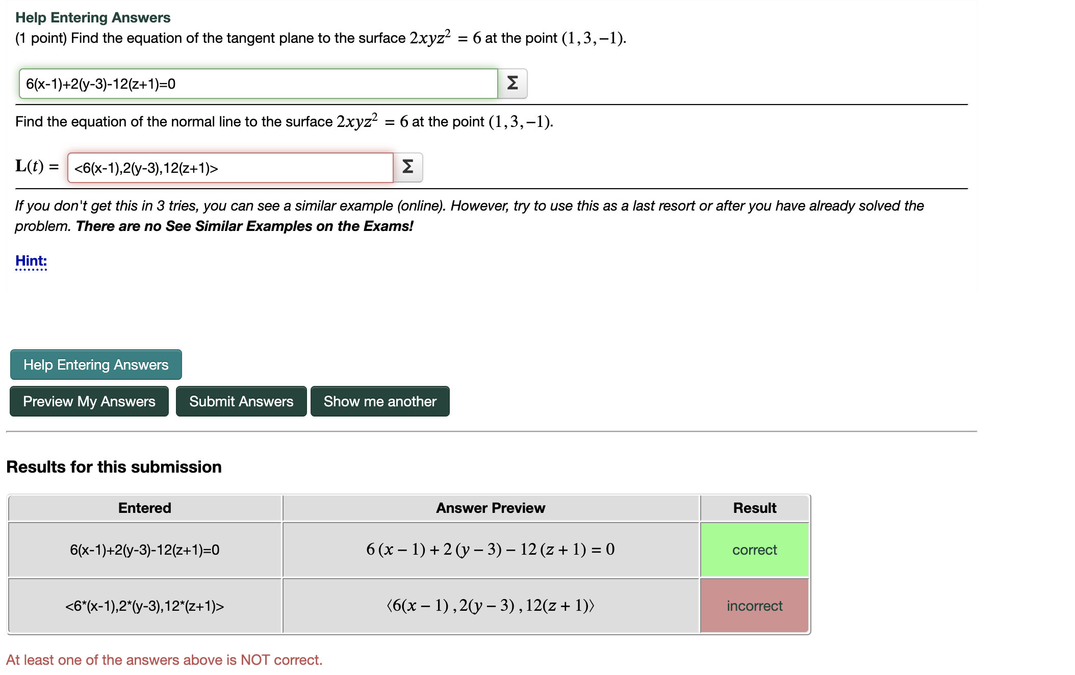 Solved Help Entering Answers ( 1 point) Find the equation of | Chegg.com